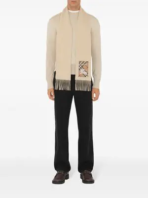 Burberry Cashmere Fringed Scarf - Neutrals