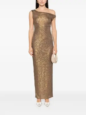 Norma Kamali Sequin-embellished Gown - Brown