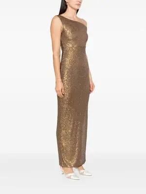Norma Kamali Sequin-embellished Gown - Brown