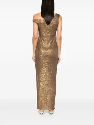Norma Kamali Sequin-embellished Gown - Brown