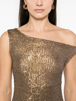 Norma Kamali Sequin-embellished Gown - Brown