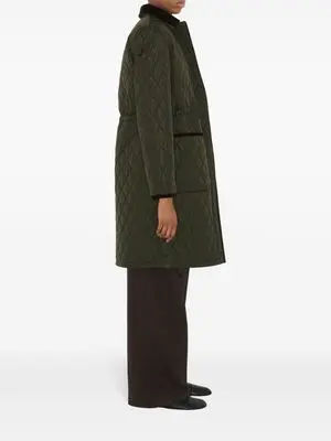 Burberry Quilted Car Coat With Corduroy Collar