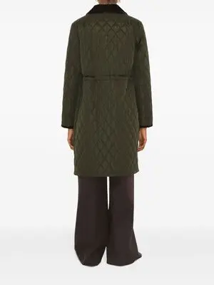 Burberry Quilted Car Coat With Corduroy Collar