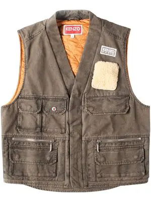 Kenzo Multi-pocket Gilet - Brown