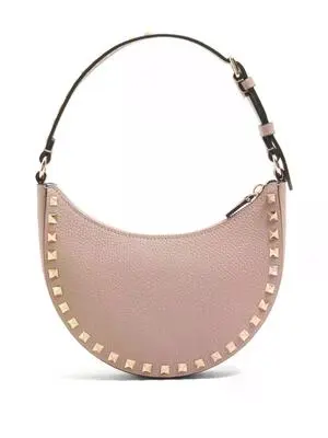 Valentino Garavani Mini Rockstud Shoulder Bag In Grainy Calfskin - Pink