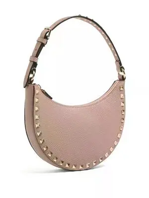 Valentino Garavani Mini Rockstud Shoulder Bag In Grainy Calfskin - Pink