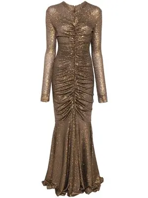 Norma Kamali Long-sleeve Fishtail Gown