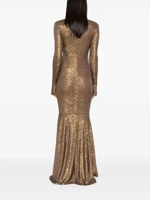 Norma Kamali Long-sleeve Fishtail Gown