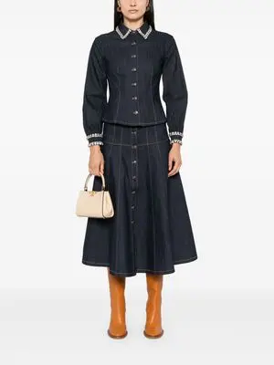 Cinq À Sept Veena Midi Skirt - Blue