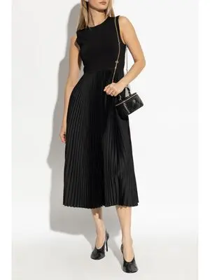 Theory Pleated Midi Dress - Black