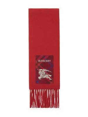 Burberry Check-label Cashmere Scarf - Red