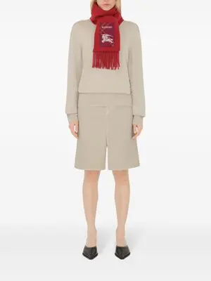 Burberry Check-label Cashmere Scarf - Red