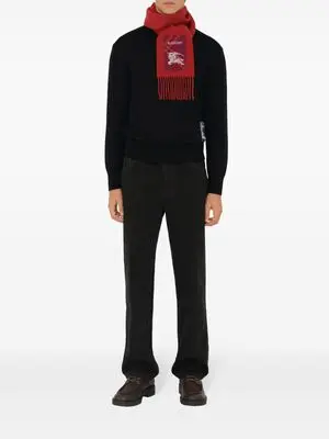 Burberry Check-label Cashmere Scarf - Red