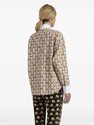 La DoubleJ Geometric-print Shirt - Neutrals