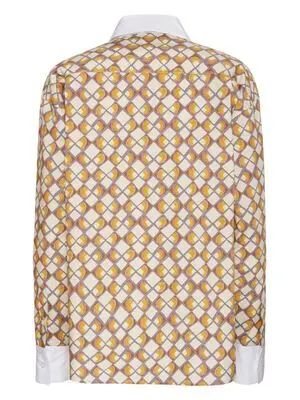 La DoubleJ Geometric-print Shirt - Neutrals
