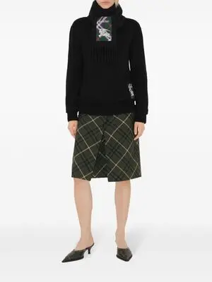 Burberry Check-label Cashmere Scarf - Black