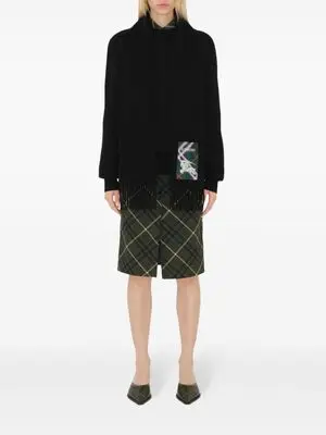 Burberry Check-label Cashmere Scarf - Black