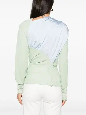 Victoria Beckham Draped Long-sleeve Top - Green