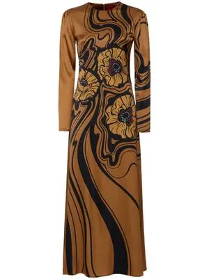 La DoubleJ Clingy Swing Maxi Dress - Orange