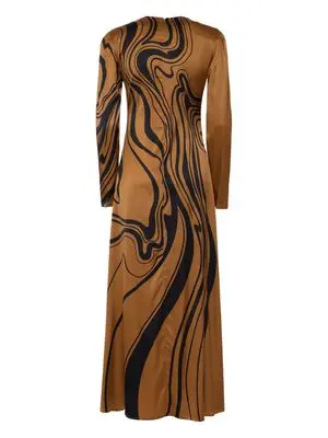 La DoubleJ Clingy Swing Maxi Dress - Orange