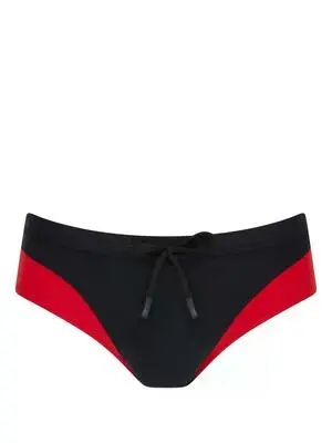 LET'S SWIM Logo-print Swim Shorts - Black