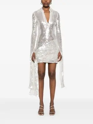 Coperni Knotted Sequin Mini Dress