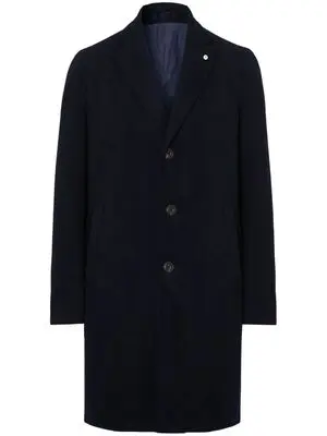 LUIGI BIANCHI MANTOVA Single-breasted Mid-length Coat - Blue