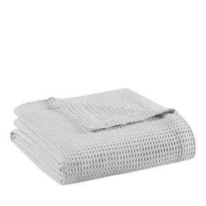 BEAUTYREST Waffle Weave Blanket, Full Queen - Gray