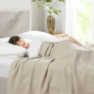 BEAUTYREST Waffle Weave Blanket, King - Khaki