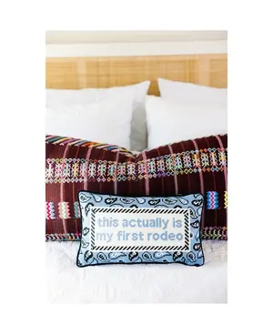 FURBISH First Rodeo Needlepoint Pillow, 15 X 9