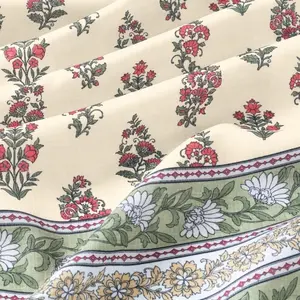 ELRENE HOME FASHIONS Nomad Harvest Block Print Round Tablecloth, 70 X 70