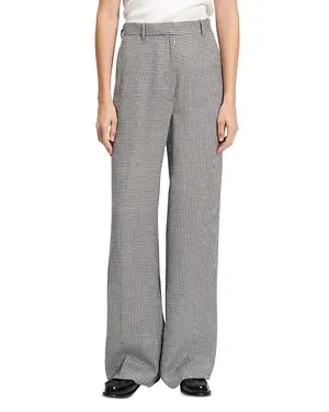 Theory Houndstooth High Waisted Trousers