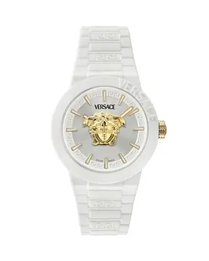 Versace V Pop Watch, 43mm - White