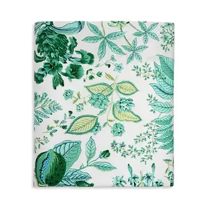 MATOUK Pomegranate Linen Flat Sheet, King Exclusive - Green- Exclusive