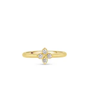 Roberto Coin 18k Yellow Love In Verona Diamond Flower Ring - Gold