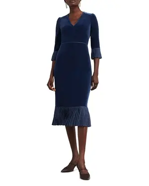 HOBBS LONDON Mary Velvet Midi Dress