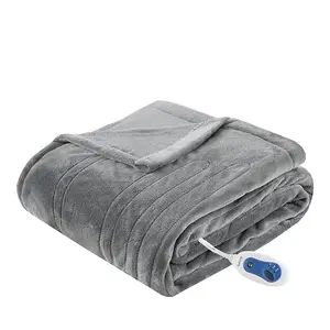 BEAUTYREST Plush Heated Throw, 60 X 70 - Gray