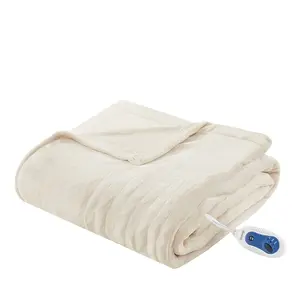 BEAUTYREST Plush Heated Throw, 60 X 70 - Ivory
