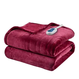 BEAUTYREST Heated Microlight To Berber Throw, 60 X 70 - Red