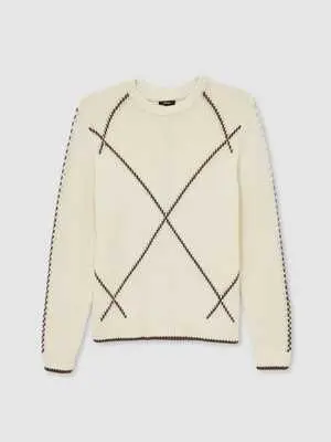 REISS Parvey Wool-blend Embroidered Jumper