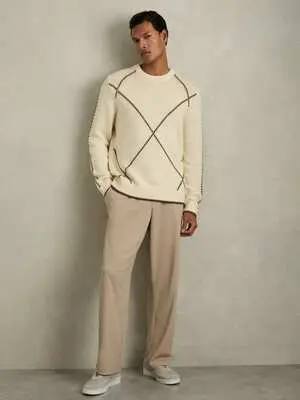 REISS Parvey Wool-blend Embroidered Jumper