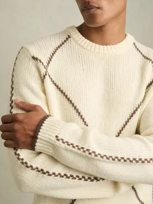 REISS Parvey Wool-blend Embroidered Jumper