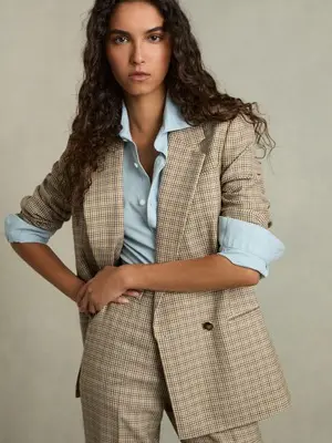 REISS Vida Wool Houndstooth-check Blazer