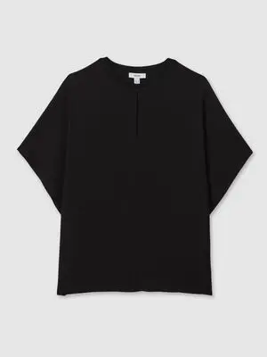 REISS Tania Draped-sleeve Top
