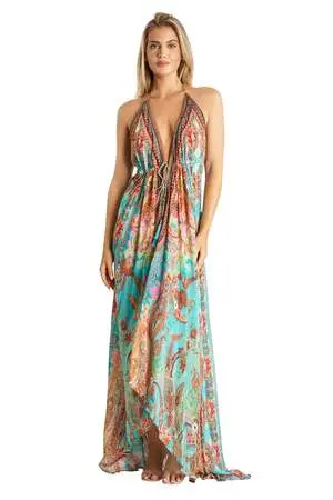 La Moda Clothing Cassini Halter Maxi Dress - Multi