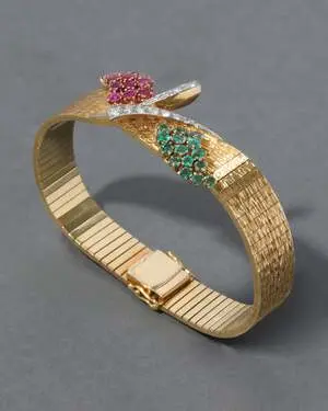 Alexis Bittar Vintage 1960s Floral Bracelet - Gold