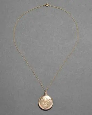 Alexis Bittar Antique 10k Eagle Locket Necklace