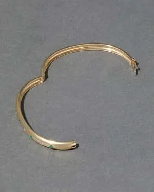 Alexis Bittar Vintage 18k Diamond & Emerald Hinge Bracelet