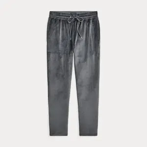 Ralph Lauren Plush Velour Pajama Pant - Grey/black