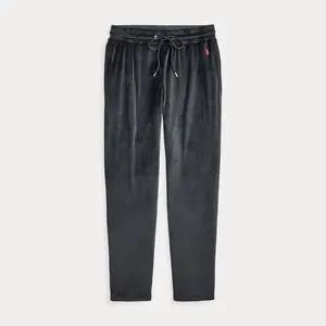 Ralph Lauren Plush Velour Pajama Pant - Polo Black/rl Red